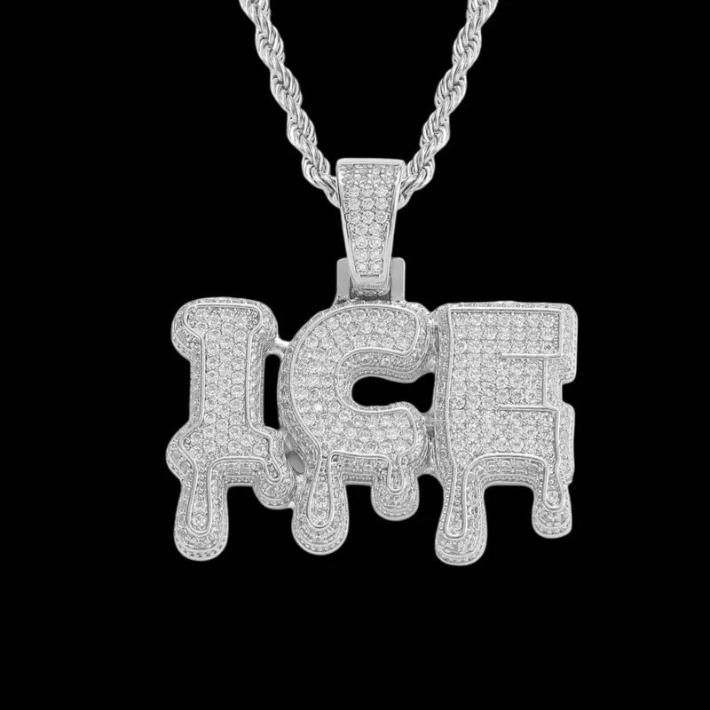 Teardrop-Shaped Custom Letter Pendant - TONGSHOP